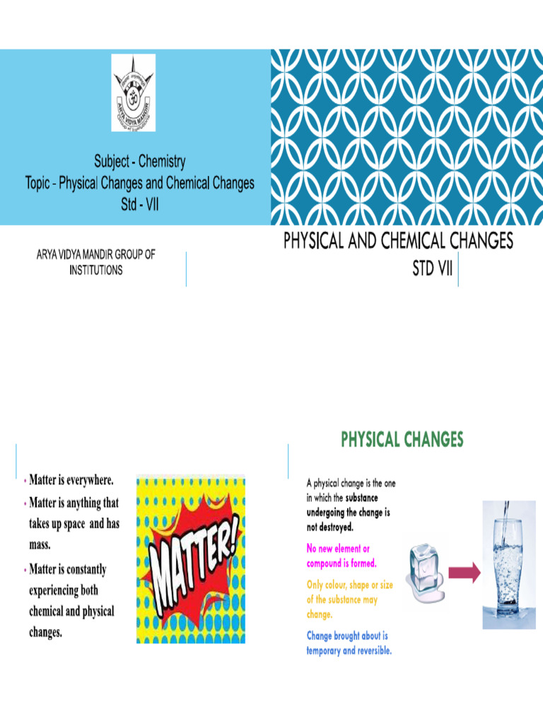 Physical and Chemical Change STD 7 - Rotated | PDF