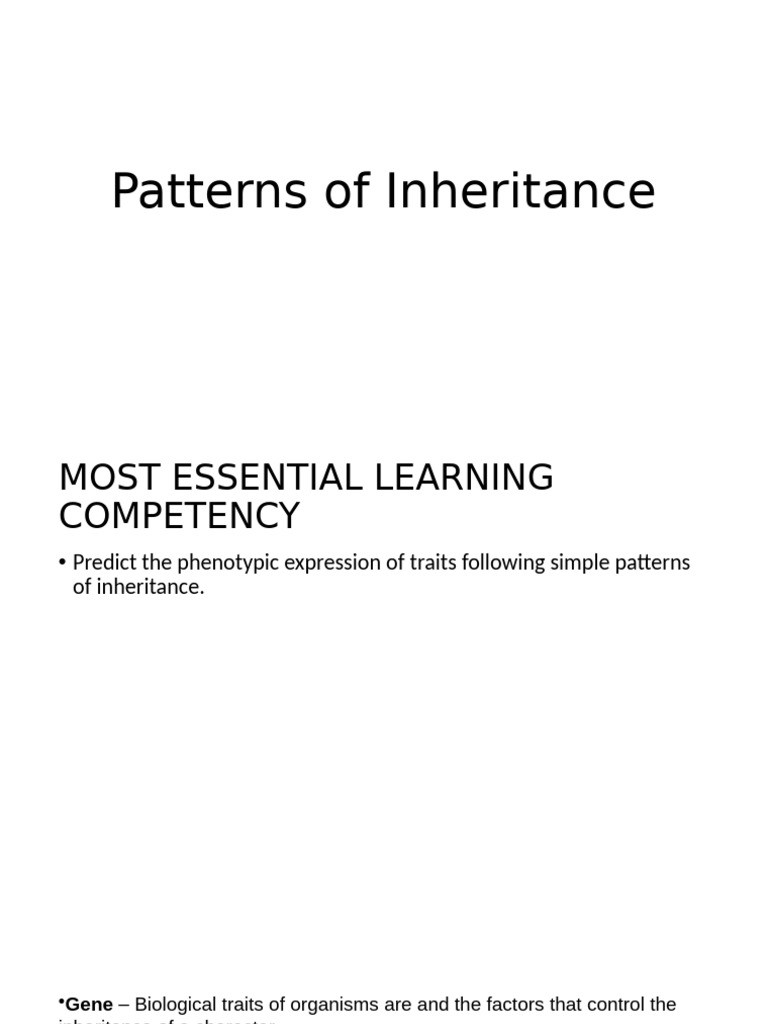 Patterns of Inheritance | PDF | Dominance (Genetics) | Genotype
