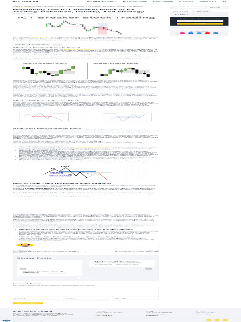 Mastering The ICT Breaker Block in FX Trading: Definition, Validity ...