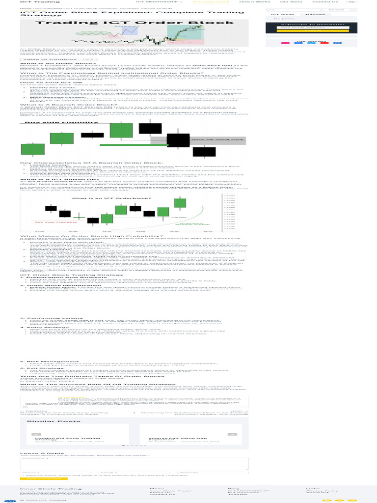 Understanding ICT Order Blocks in Trading | PDF | Market Trend | Market ...