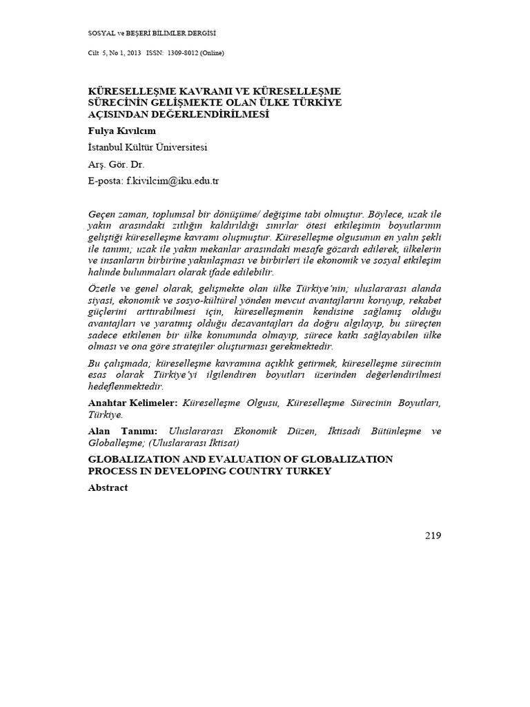 K__RESELLE__ME KAVRAMI VE K__RESELLE__ME S__REC__N__N GEL____MEKTE OLAN __LKE T__RK__YE A ...