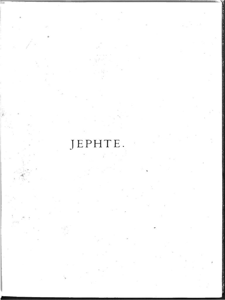 Jephte - Complete Score (Friedrich Chrysander) | PDF