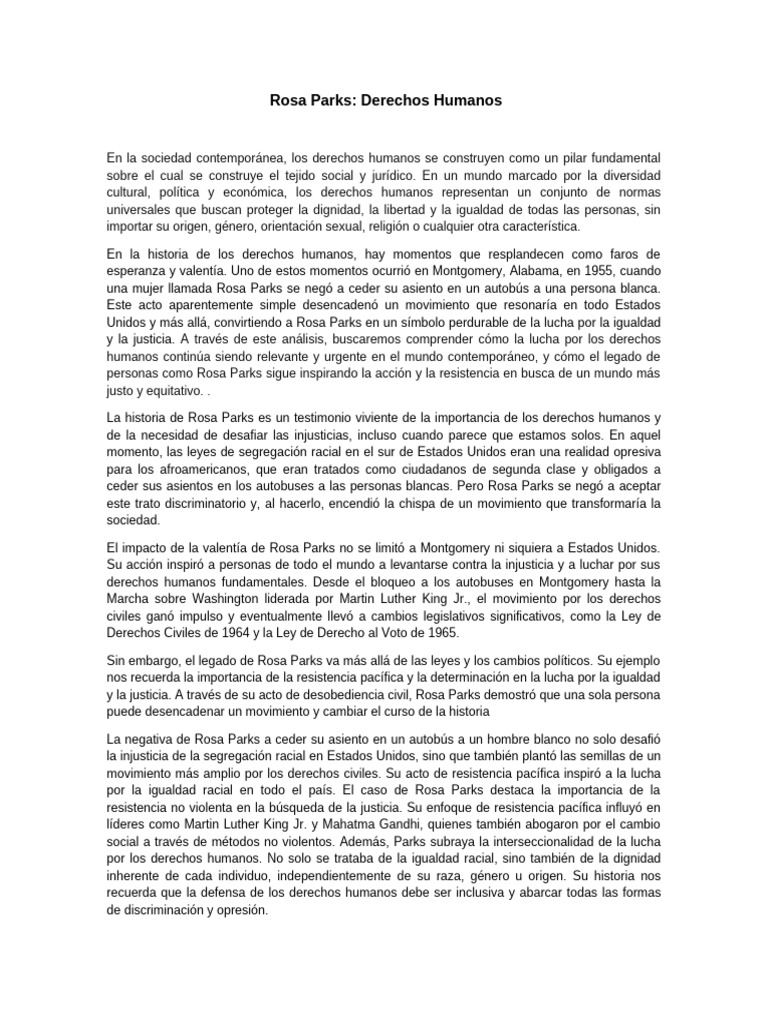 Rosa Parks | PDF | Rosa Parks | Derechos humanos