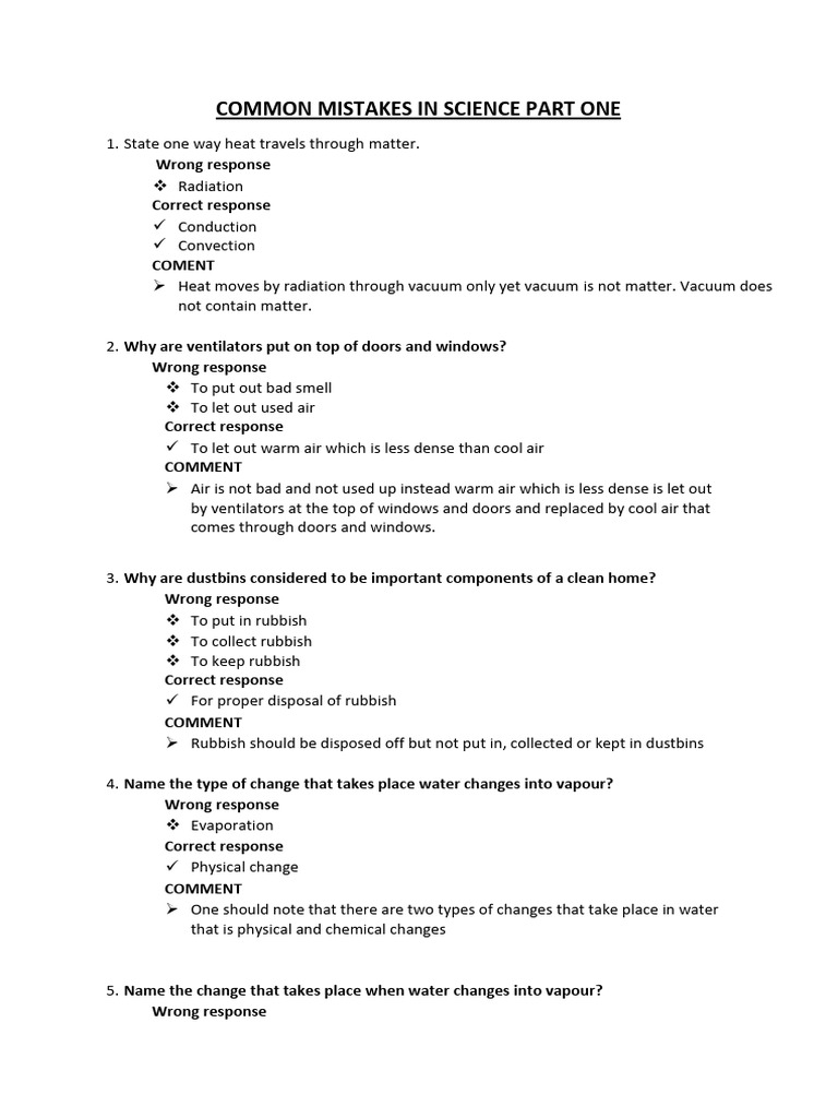 Common Science Mistakes Explained | PDF | Pollination | Flowers