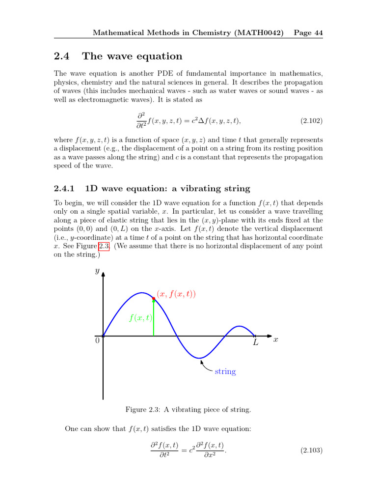 MATH0042 - Lecture - Notes FOR 2022-2023 Week 5 | PDF | Waves | Wave ...