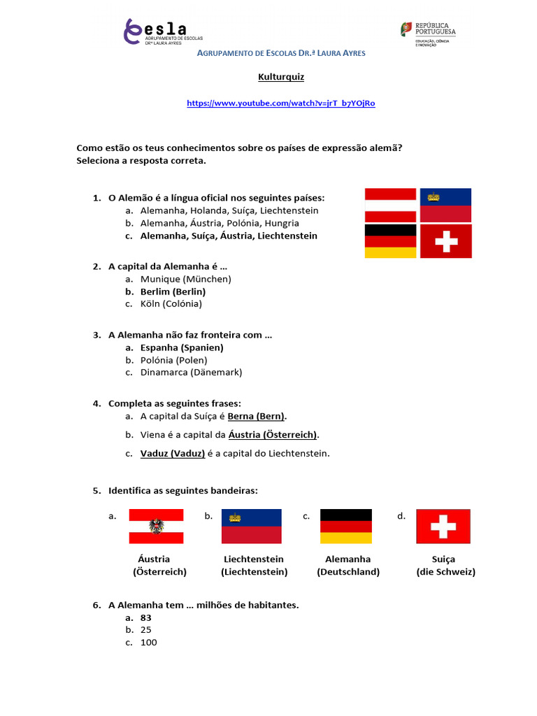AB2 Kulturquiz 7º Lösungen | PDF