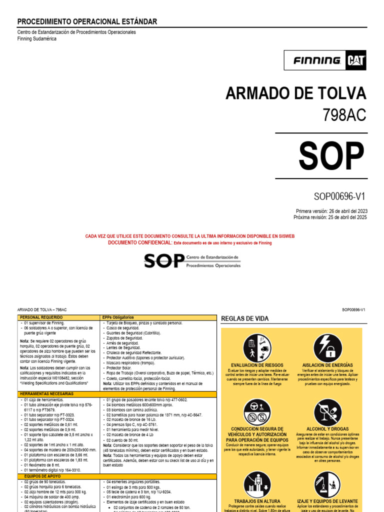Procedimiento Armado Tolva 798AC SOP | PDF | Soldadura | Construcción