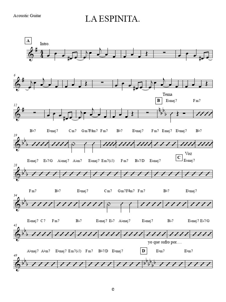 LA ESPINITA - Guitarra | PDF