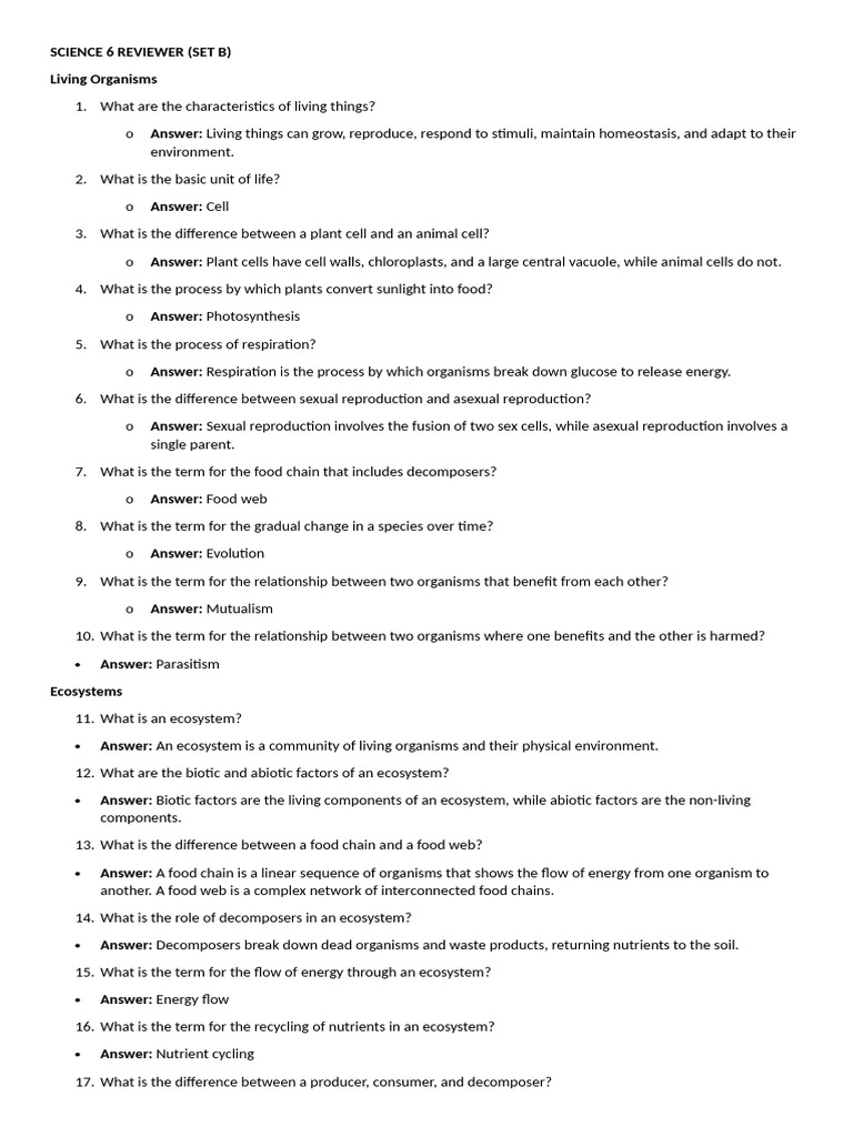 Science 6 Reviewer Setb | PDF | Climate Change | Ecosystem