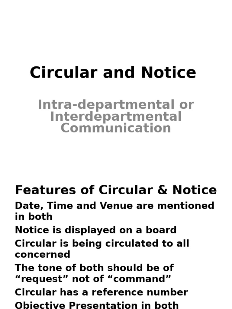 Circular and Notice | PDF