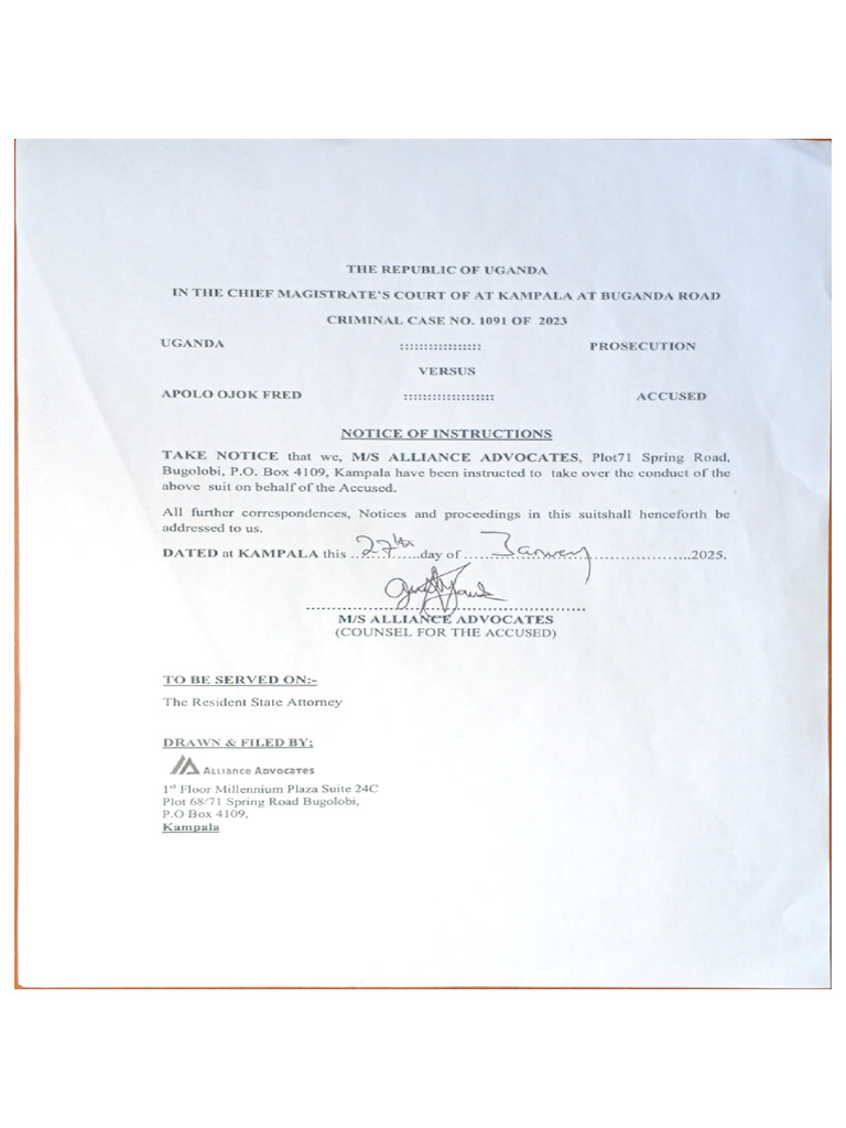 Notice of instructions | PDF