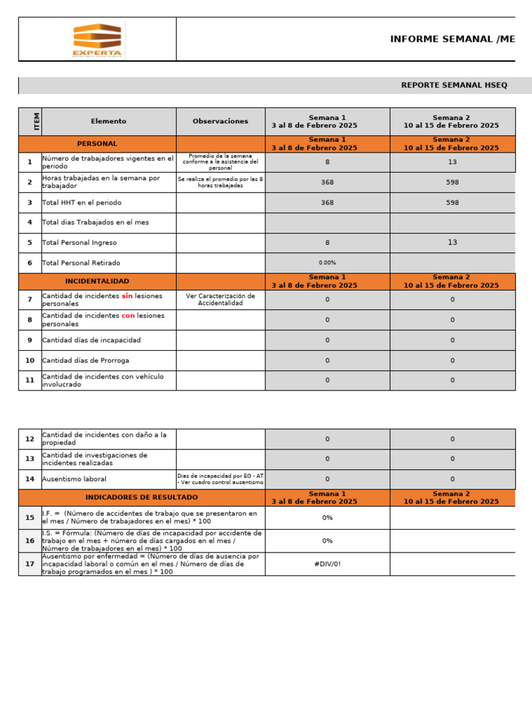 Hseq - Fo - 37 Informe SST - Formato | PDF