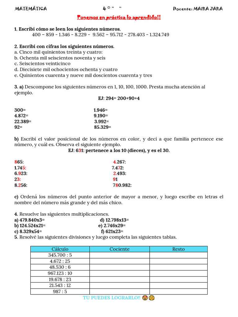 Actividades de Repaso Matematica | PDF