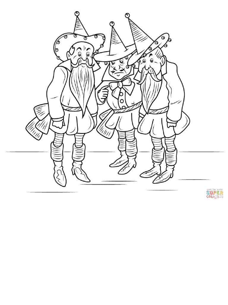 Wizard of Oz Munchkins Coloring Page - Free Printable Coloring Pages | PDF
