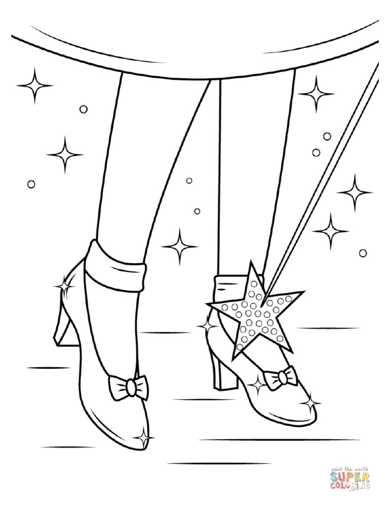 Ruby Shoes Coloring Page - Free Printable Coloring Pages | PDF