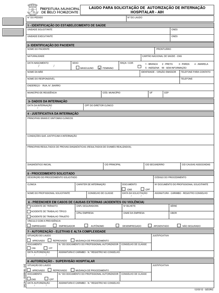 AIH Editável (1) | PDF