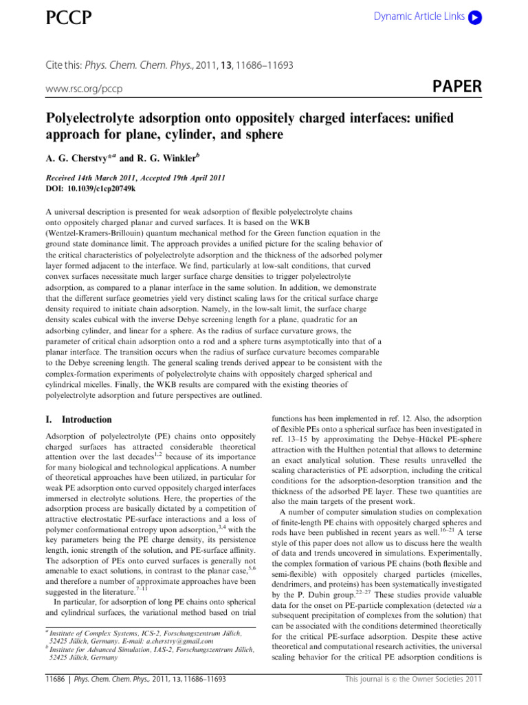 Cherstvy, Winkler - 2011 - Polyelectrolyte Adsorption Onto Oppositely Charged Interfaces Unified ...