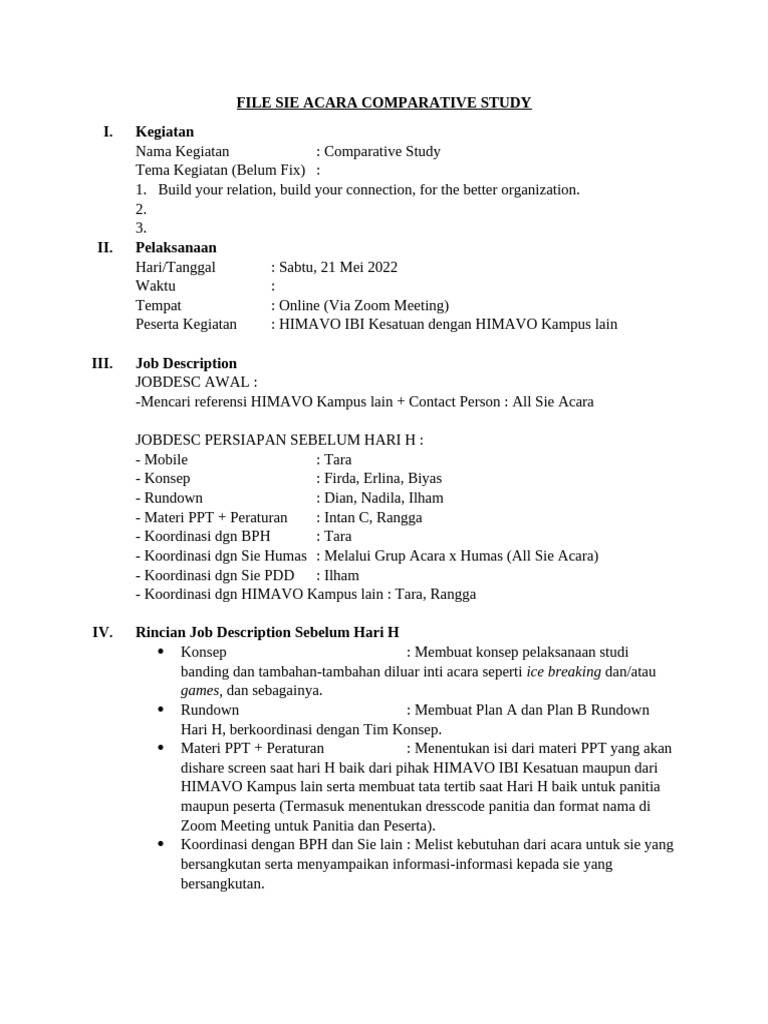 File Sie Acara Comparative Study | PDF
