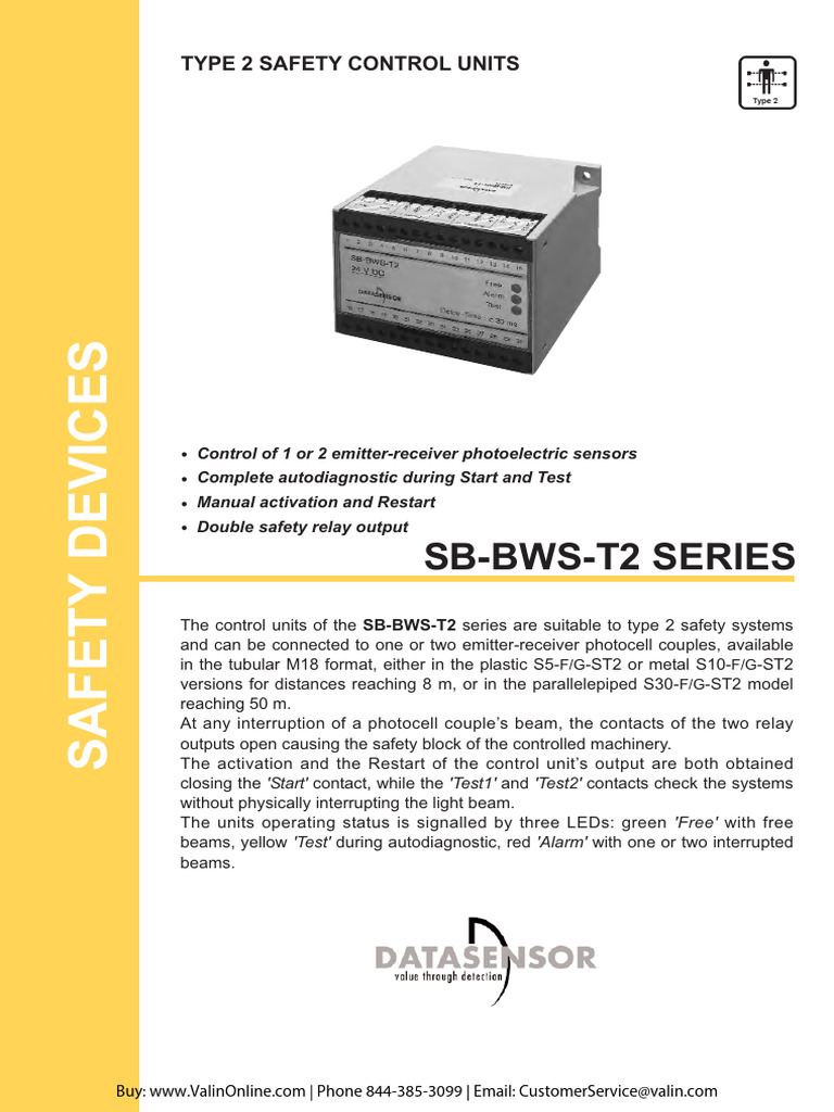 datasensor-sb-bws-t2-safety-controllers | PDF | Relay | Manufactured Goods