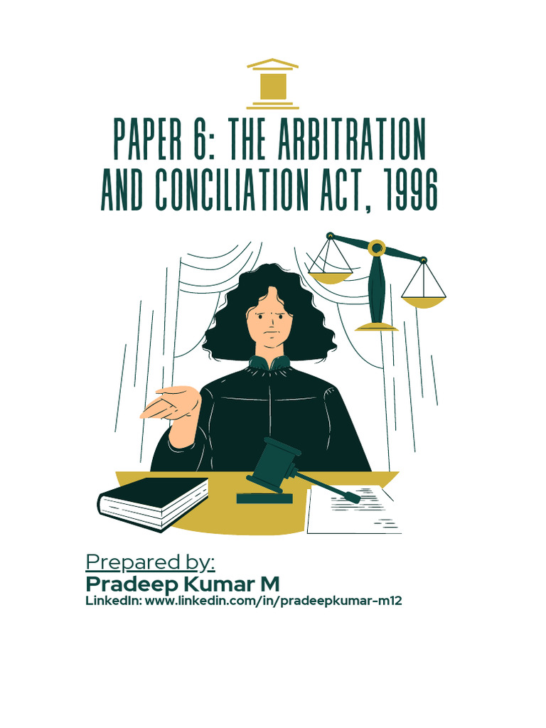 SPOM SET C Paper 6 The Arbitration and Conciliation Act 1996 | PDF | Alternative Dispute ...