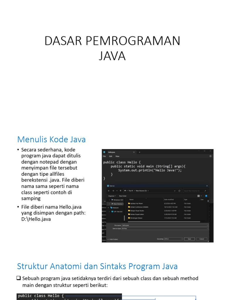 DASAR PEMROGRAMAN JAVA | PDF