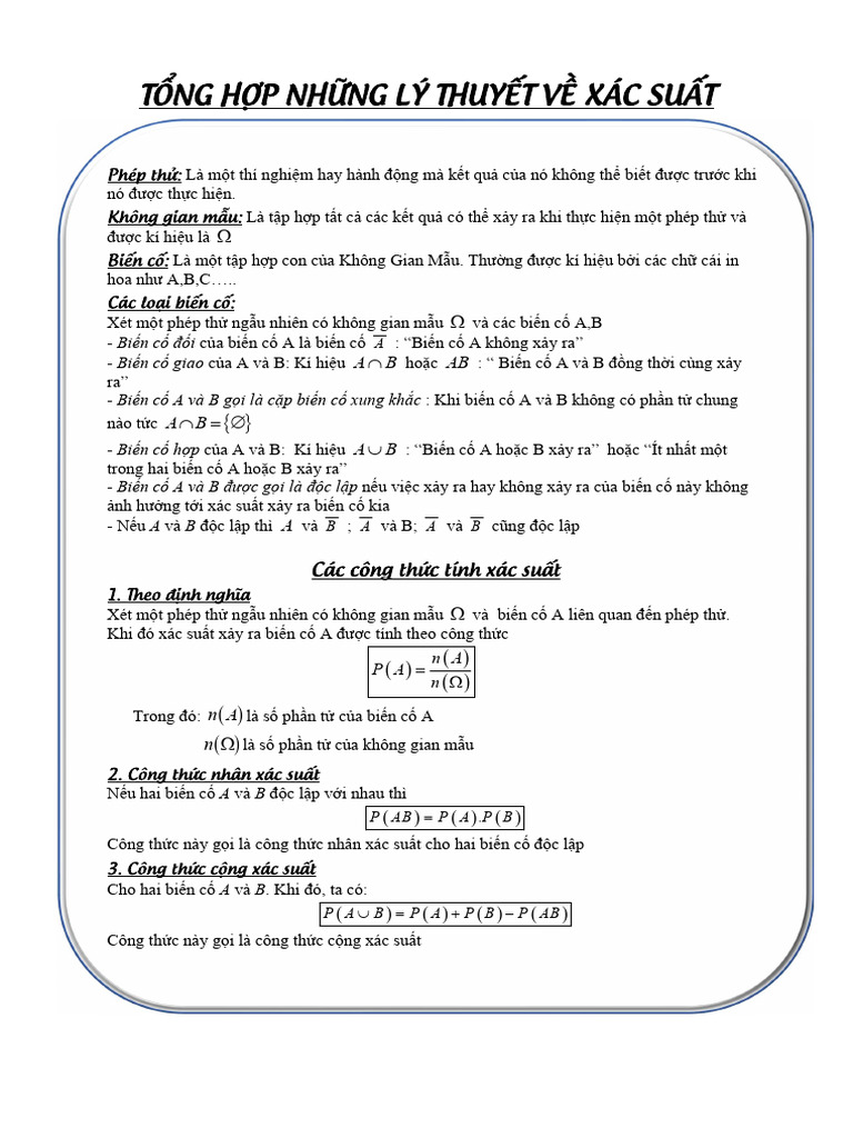 Ôn tập xác suất L11 | PDF