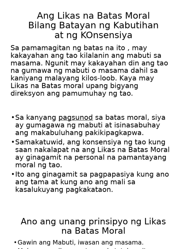 Ang Likas Na Batas Moral Bilang Batayan NG | PDF