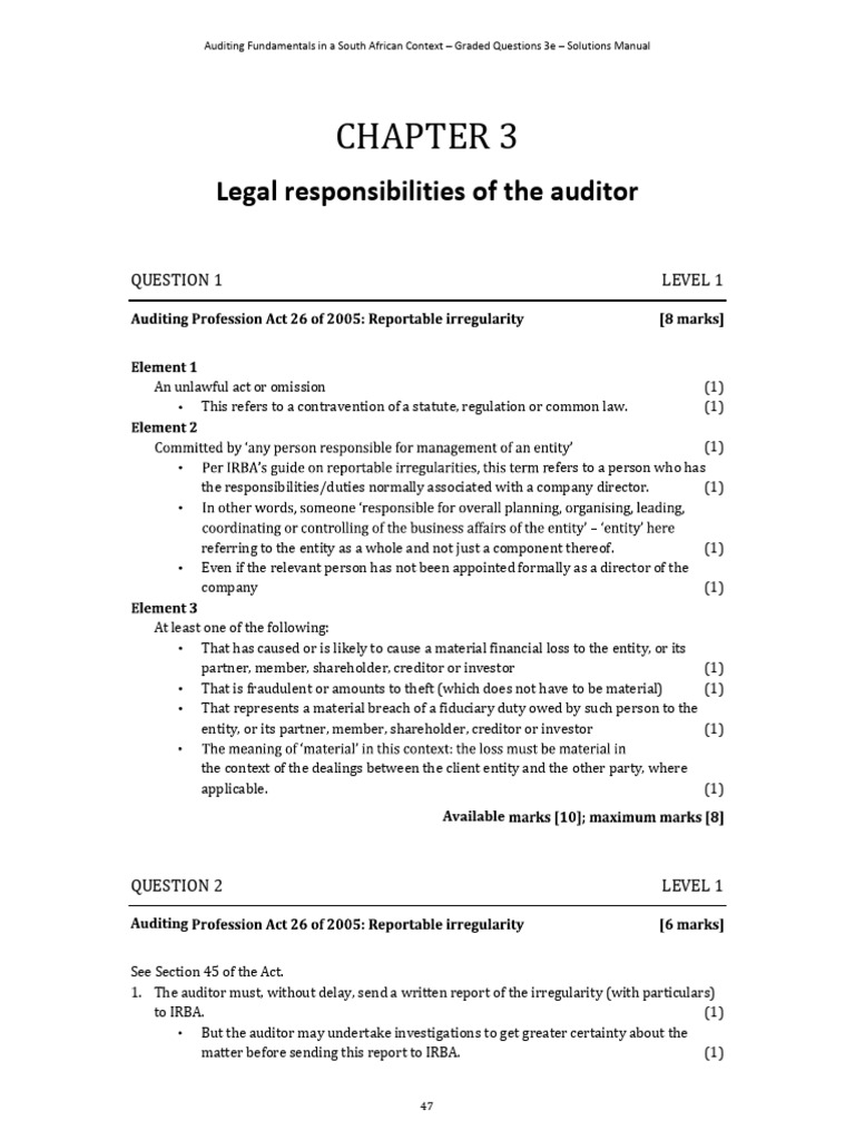 Auditing Fundamentals Chapter 3 Solutions | PDF | Audit | Business