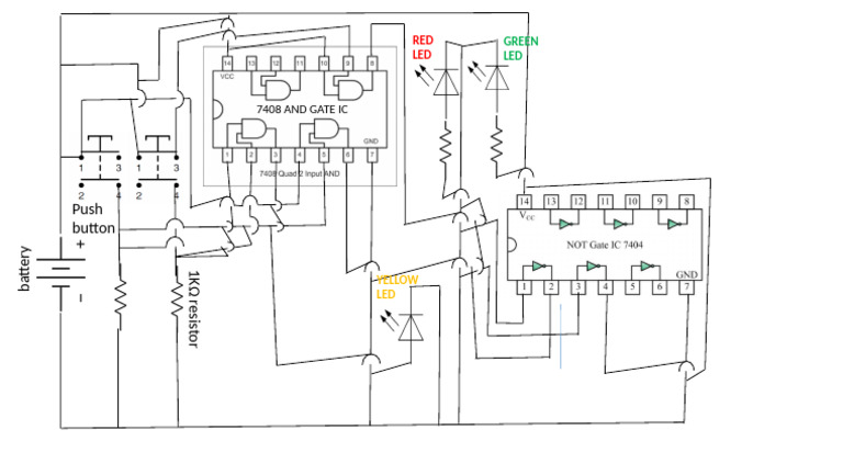 Traffic Signal Circuit Diagram | PDF