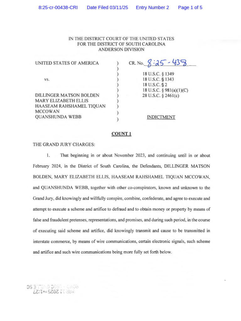 Fraud Conspiracy Indictment Summary | PDF | Title 18 Of The United ...