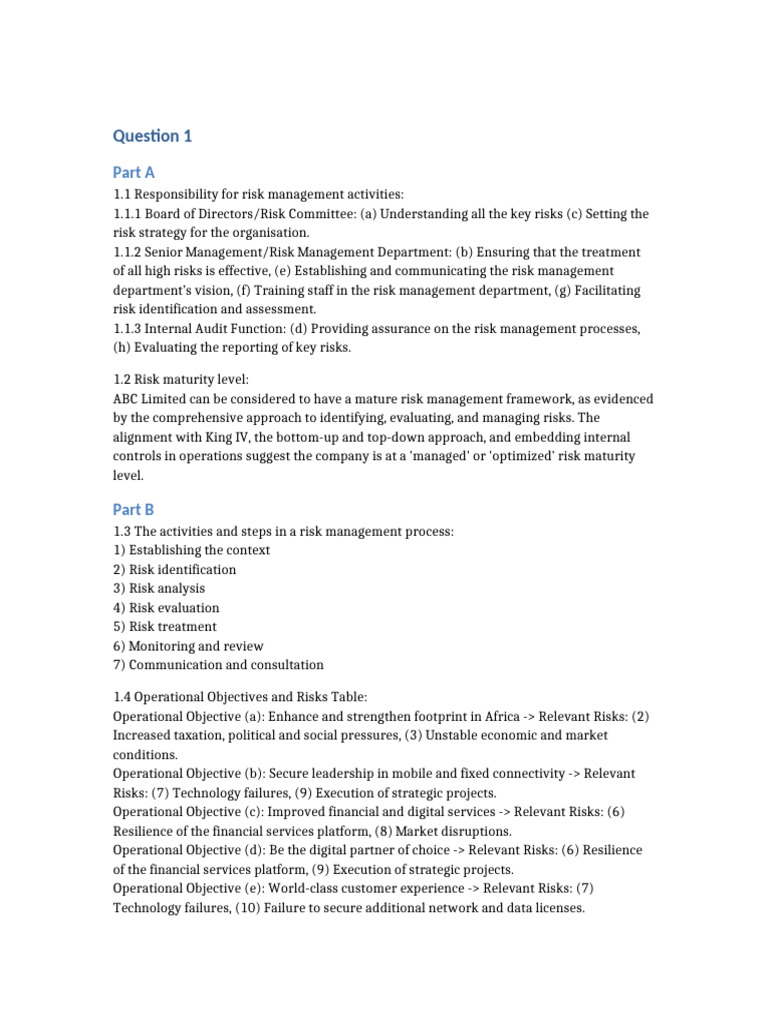Full Modification Answers | PDF | Risk Management | Risk