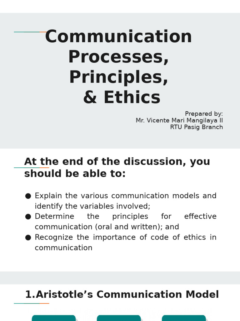 Communication Processes Principles and Ethics | PDF | Communication ...