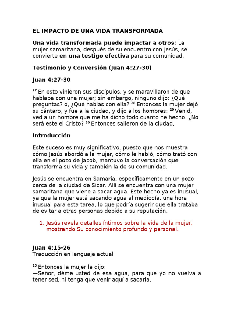 El Impacto de Una Vida Transformada | PDF | Jesús | Juan el apóstol