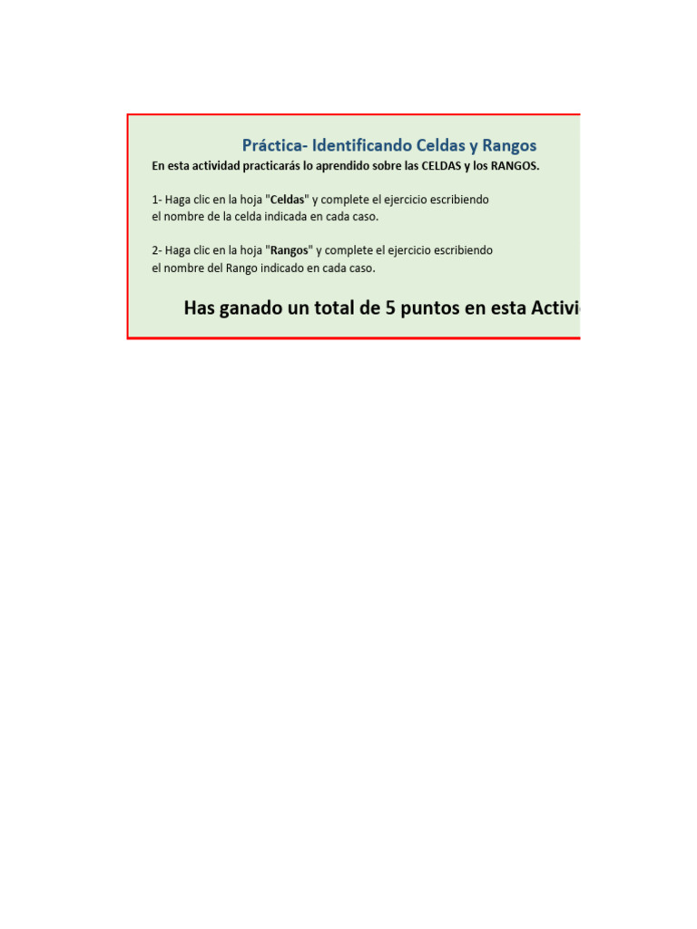 Practica 01 B - Identificando Celdas y Rangos | PDF
