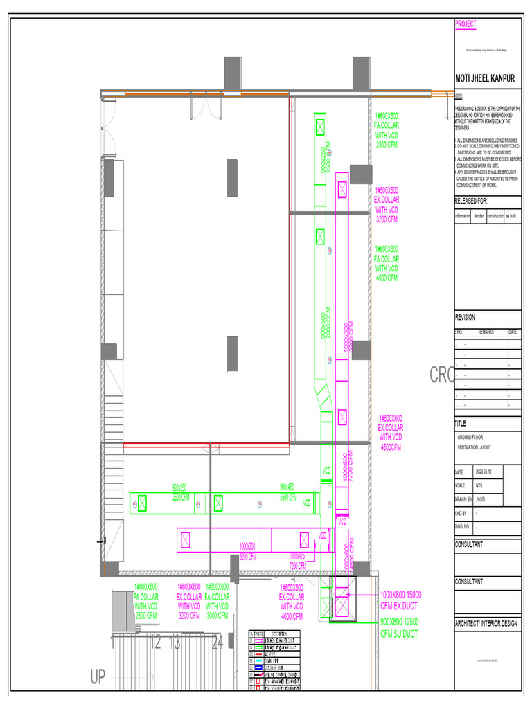 Moti Jheel - Ventilation Exhaust Layout - Ground Floor | PDF