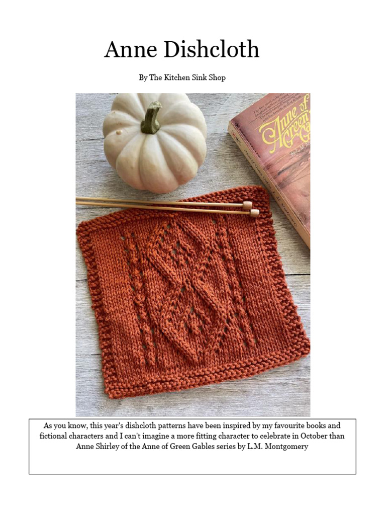 Anne Dishcloth - 2022 YOD 1393 | PDF | Knitting | Crafts