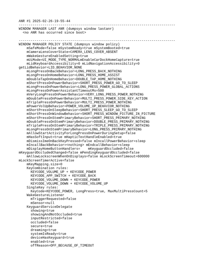 Dumpsys ANR WindowManager | PDF | Personal Digital Assistant | Mobile Telecommunications User ...