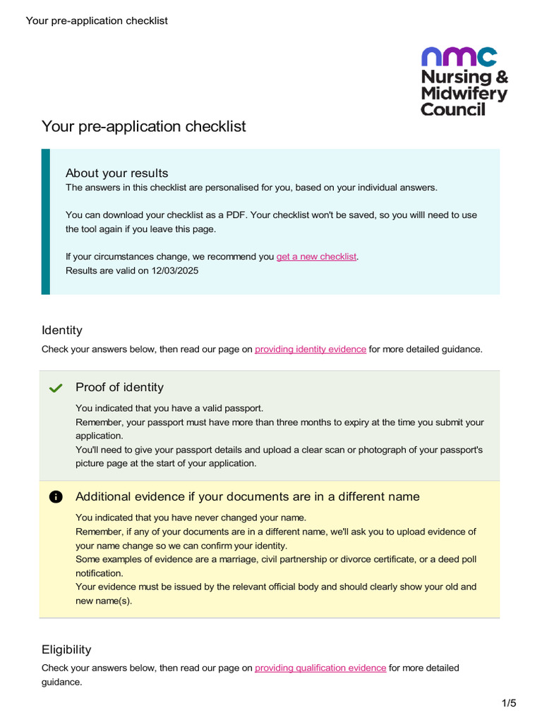 Your Pre-Application Checklist | PDF