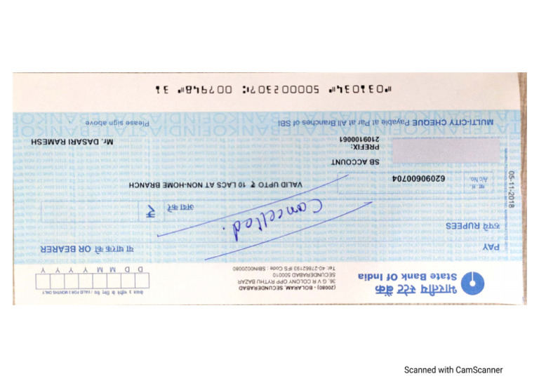 Cancelled Cheque | PDF