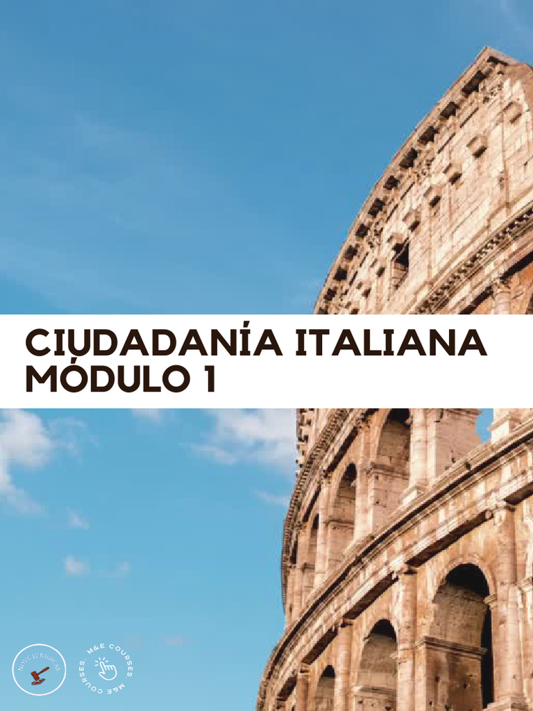 CIUDADANÍA ITALIANA - MÓDULO 1 Apunte Teórico | PDF | Gobierno y personalidad | Justicia