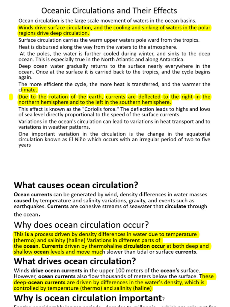 GPE 122 Oceanic Circulations and Their Effects | PDF | Oceans ...