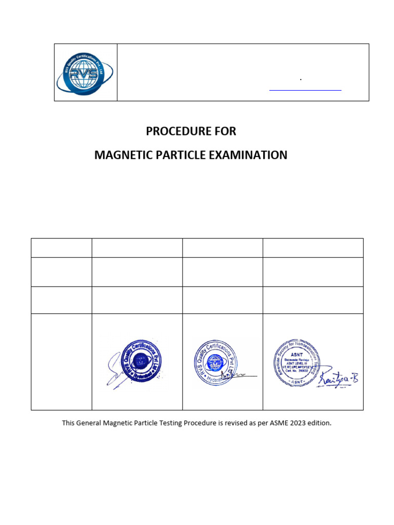 MPI General Procedure | PDF | Nondestructive Testing | Light