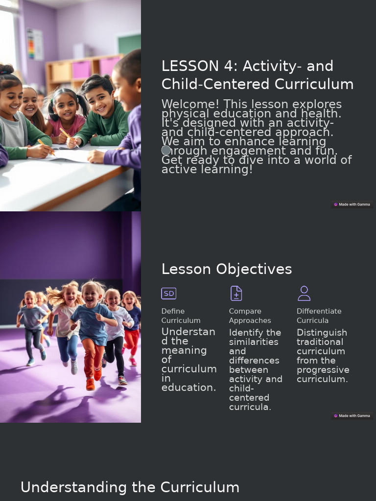 LESSON 4 Activity and Child Centered Curriculum 3 | PDF | Curriculum | Learning