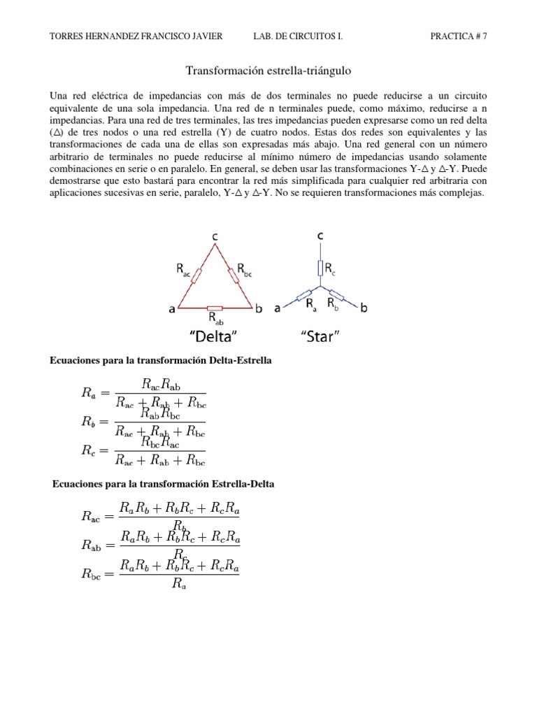 CIRCUITO Delta Estrella. | PDF | Cantidades fisicas | Física
