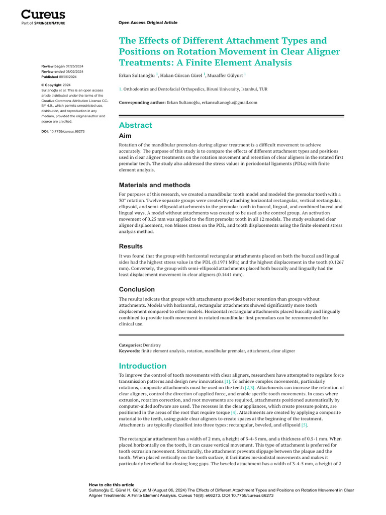 The Effects of Different Attachment Types and Position On Rotation ...