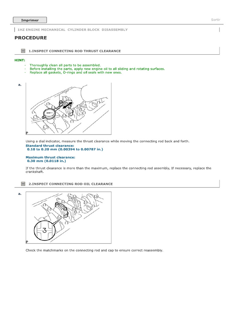 1HZ Engine Mechanical Cylinder Block Disassembly | PDF