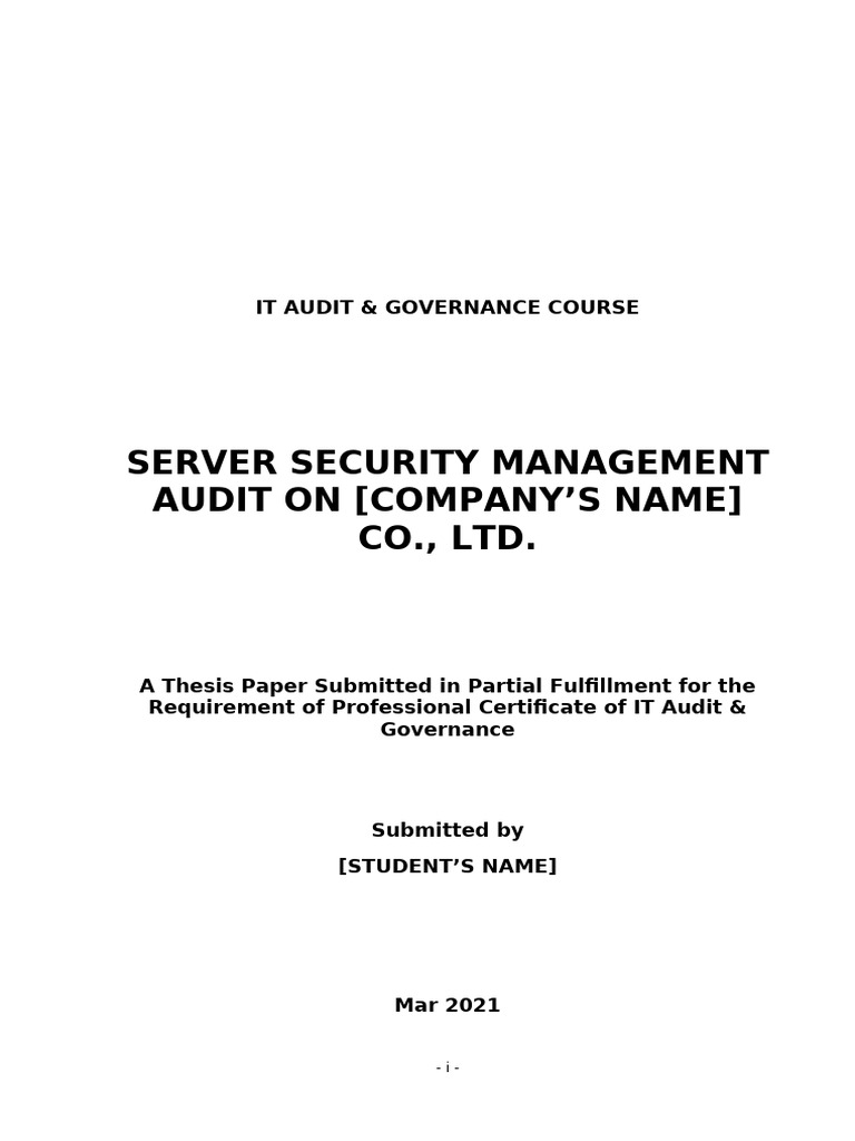 Server Security Management Audit | PDF | Computer Security | Security