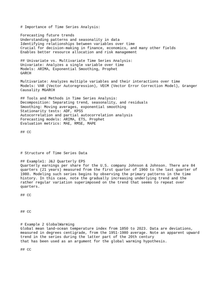 Introduction to Time Series | PDF | Autoregressive Integrated Moving ...