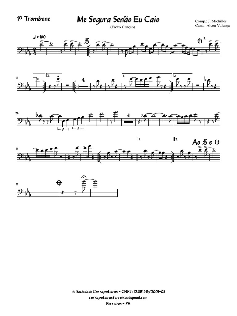 Me Segura Senão Eu Caio-1º Trombone | PDF
