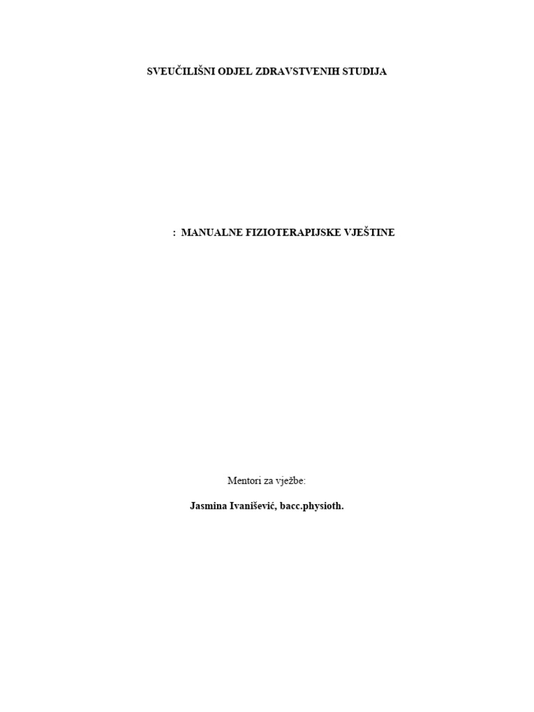 MANUALNA TERAPIJA-skripta | PDF